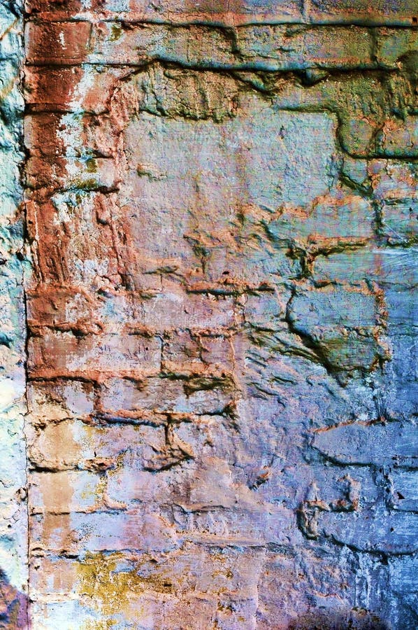 Old Worn Down Brick Wall stock image. Image of clay, peeling - 19826519