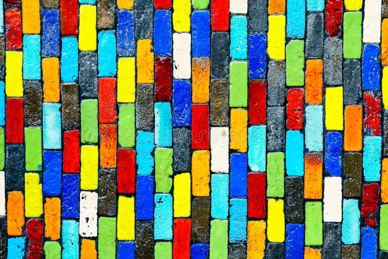 Colorful Brick Wall Texture Stock Photo - Image of building, colorful ...