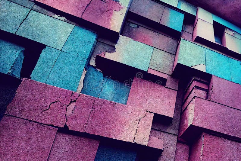 Colorful Brick Wall Texture. Stock Illustration - Illustration of brick ...