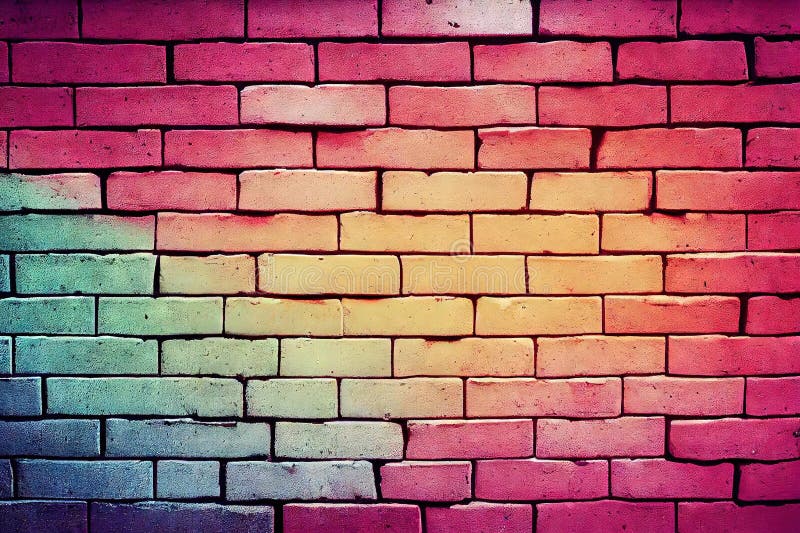 Colorful Brick Wall Texture. Stock Illustration - Illustration of white ...