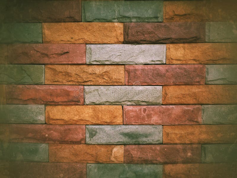 Colorful Brick Wall Textured Background Stock Photo - Image of effect ...