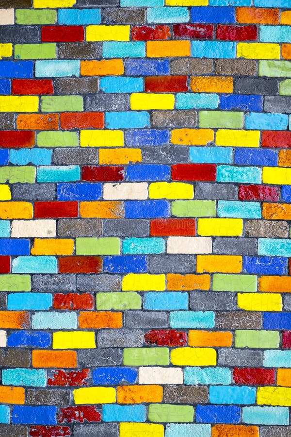 Colorful Brick Wall Texture Stock Photo - Image of brickwall, grunge ...