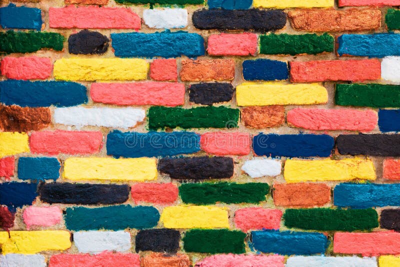 Colorful Brick Wall. Unique Background Stock Image - Image of graphic ...