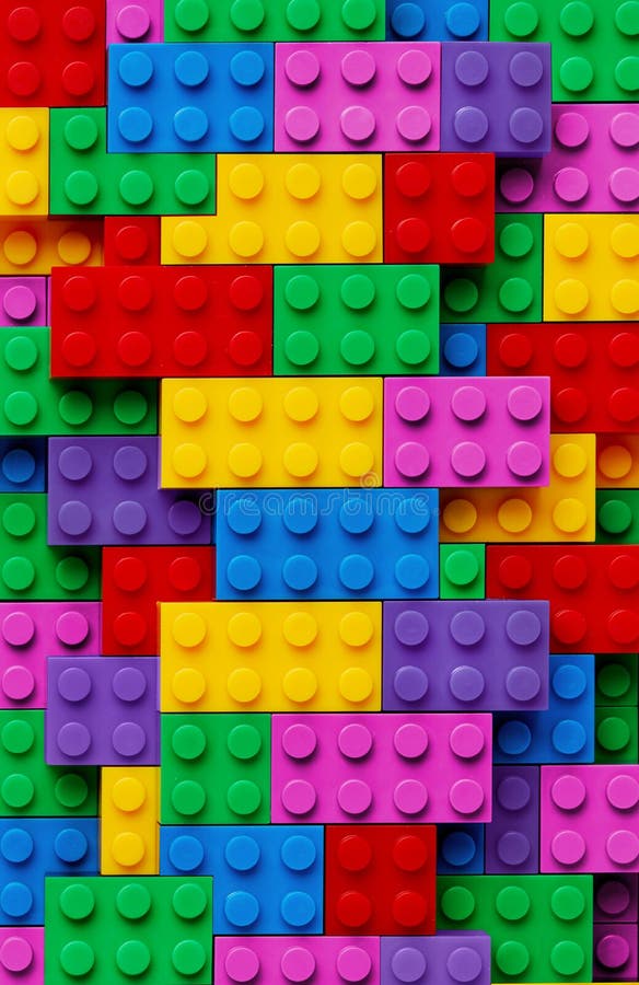 Colorful bricks background stock photo. Image of collection - 242386154
