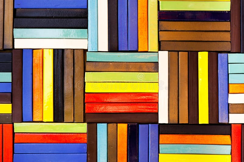 Colorful Bricks Decorate on the Wall. Stock Photo - Image of design ...