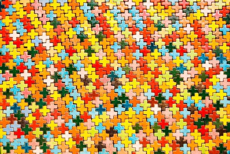 Colorful Bricks Decorate on the Wall. Stock Image - Image of masonry ...