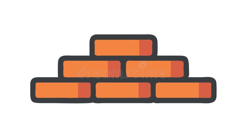 Colorful Bricks Icon Vector Graphic, Construction Building Material ...