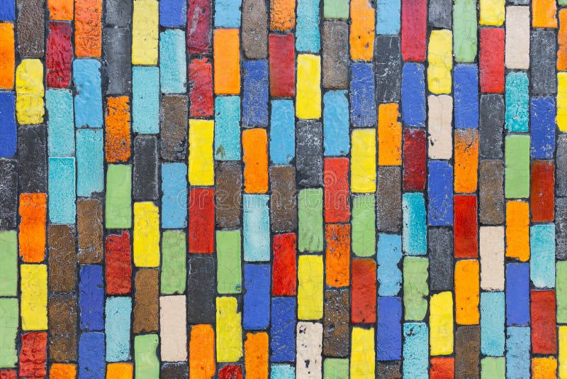 Colorful Bricks Wall Background Stock Image - Image of wall, brickwork ...