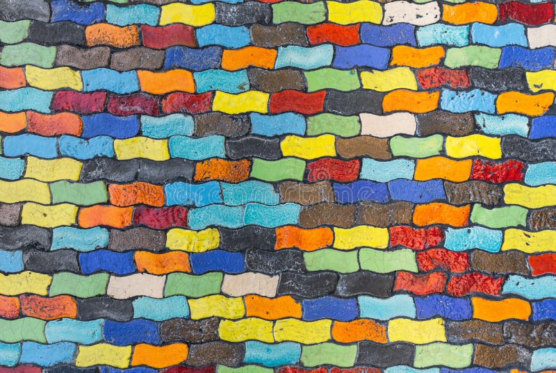 Colorful Bricks Wall Background Stock Photo - Image of construction ...