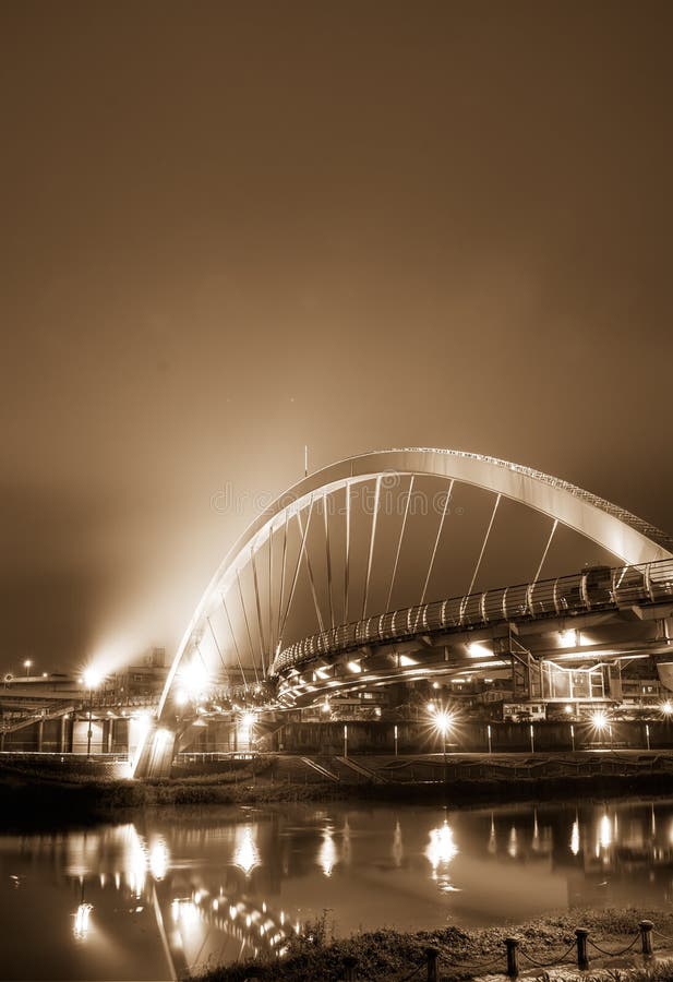 Colorful bridge stock image. Image of dusk, downtown, commercial - 9149361