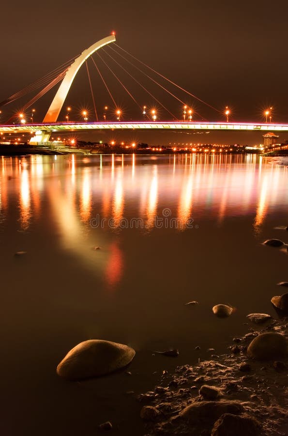 Colorful bridge stock photo. Image of landscape, night - 9121686