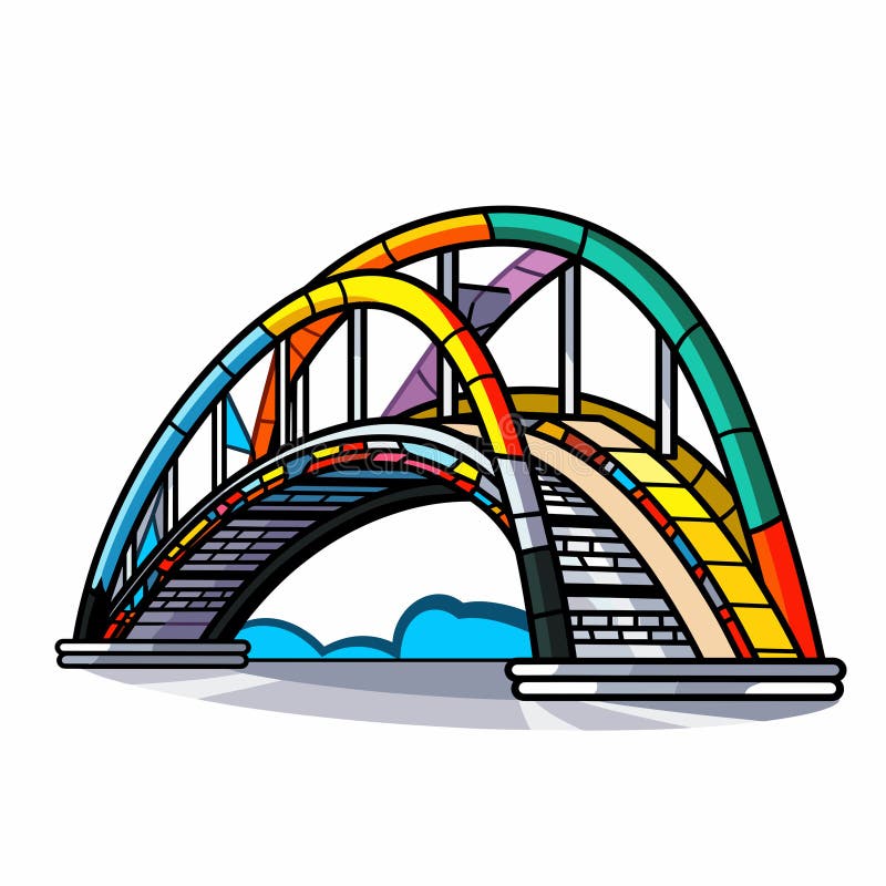 Colorful Bridge Design Showcasing Vibrant Patterns Stock Vector ...