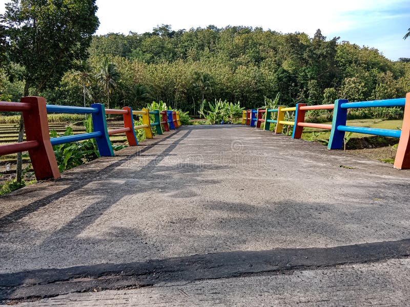 Colorful Bridge with Hill View Background Stock Photo - Image of ...