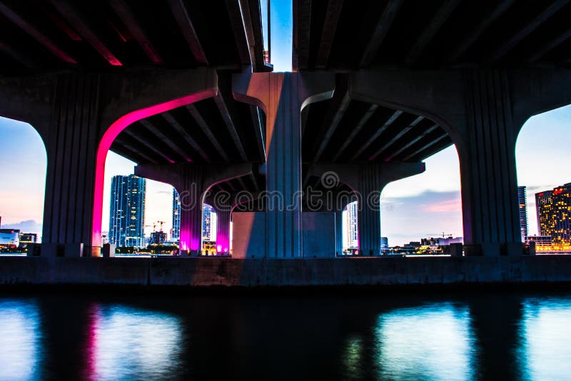 Colorful bridge underpass stock image. Image of traffic - 94150591