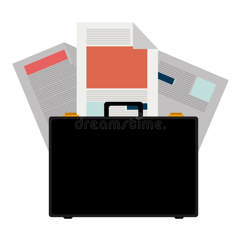 Colorful Briefcase and Documents Office Stock Illustration ...