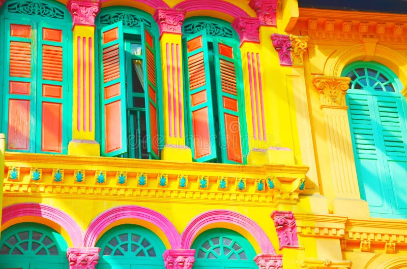 Colorful and Bright Building Stock Photo - Image of bright, building ...