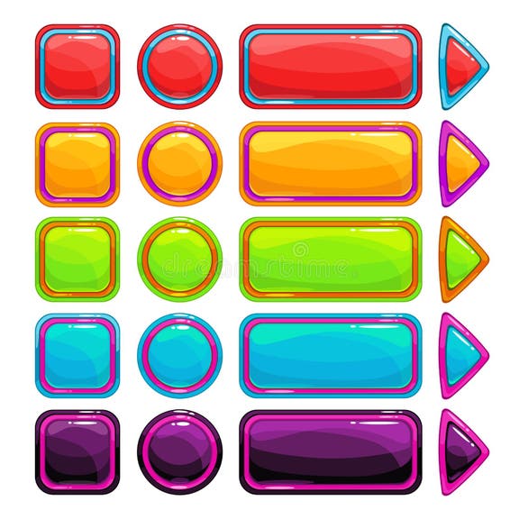 Colorful Bright Buttons Set Stock Vector - Illustration of objects ...