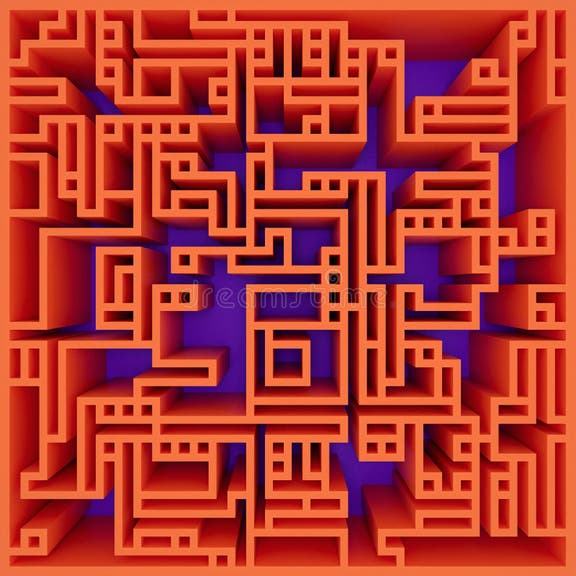 Colorful Bright 3D Illustration, Abstract Pattern, Scheme, Labyrinth ...