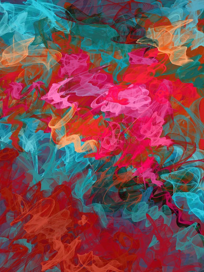 Colorful Bright Digital Painted Illustration. Stock Illustration ...