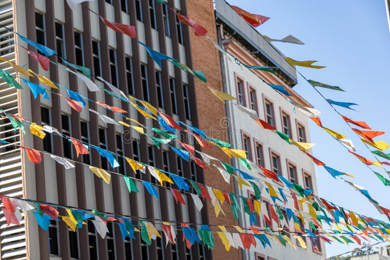 Colorful Bright Flags on the Threads Editorial Stock Photo - Image of ...