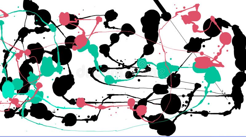 Colorful Bright Ink Splashes on White Background Stock Illustration ...