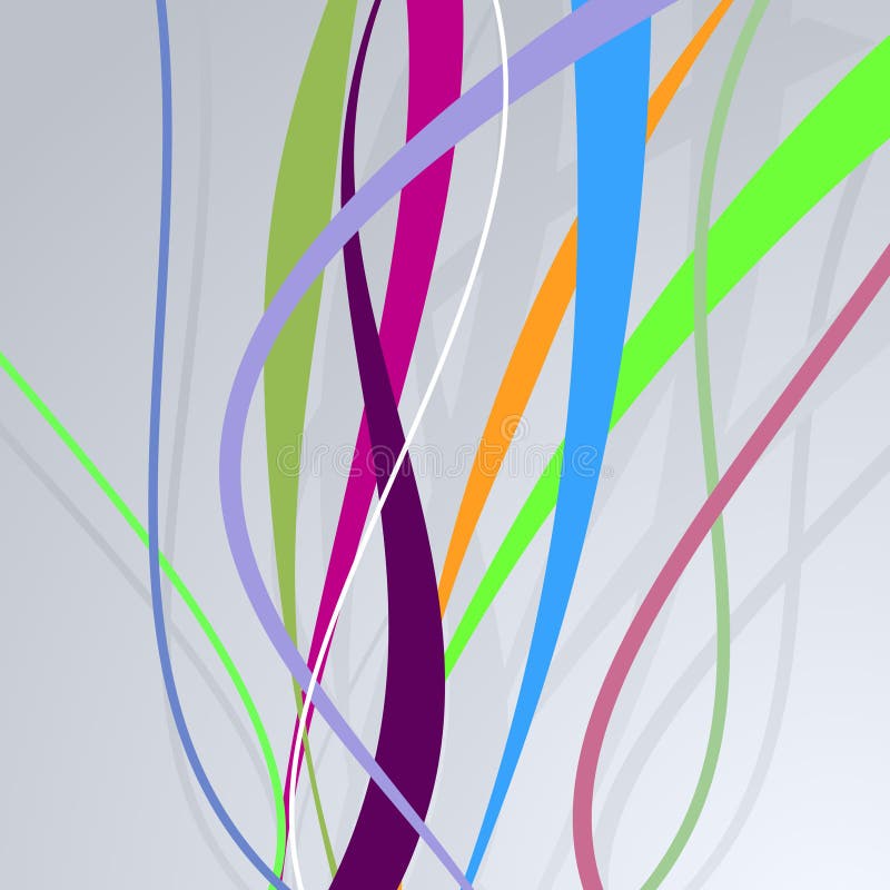 Colorful Bright Lines Over Blue Wall Stock Vector - Illustration of ...