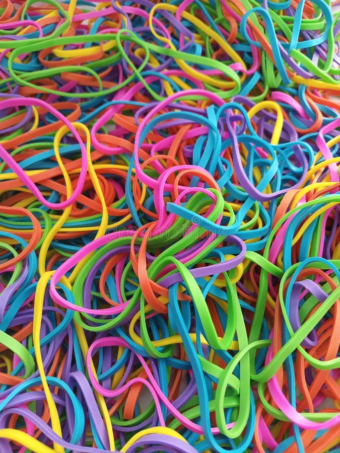Colorful Bright Rubber Bands Background Stock Photo - Image of office ...