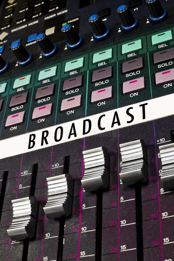 Colorful Broadcast Board stock photo. Image of radio - 14031638