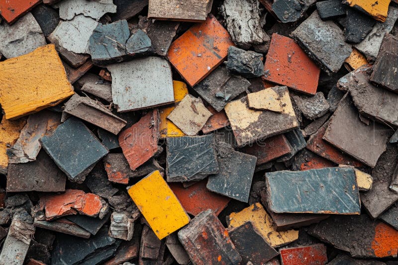 Colorful Broken Ceramic Tiles Creating an Abstract Textured Background ...