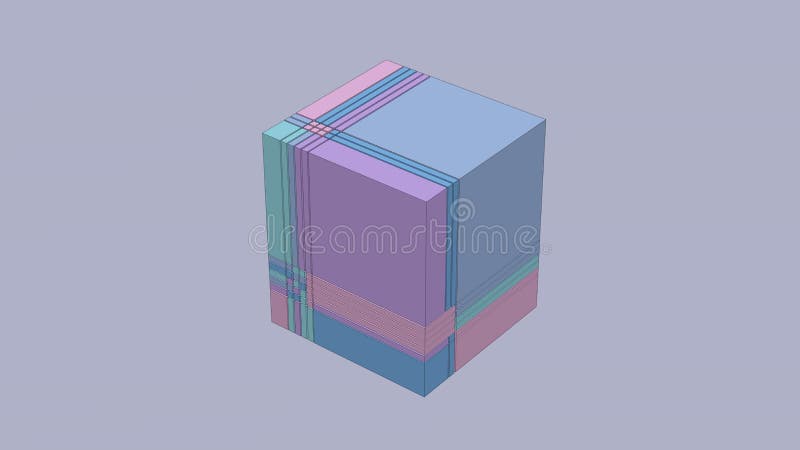 Colorful Broken Cube. Sketch Effect Stock Illustration - Illustration ...