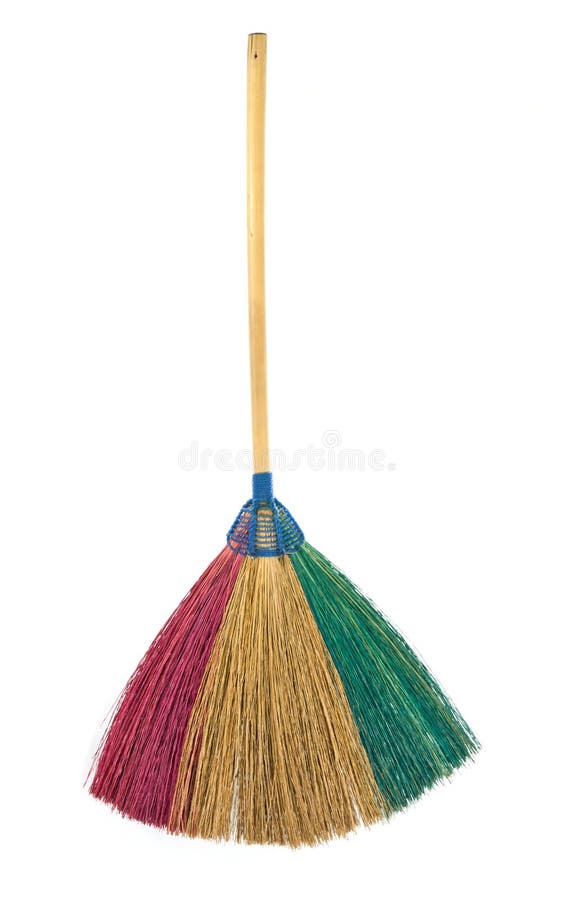 Colorful Broom isolated stock photo. Image of dirty, tidy - 39506744