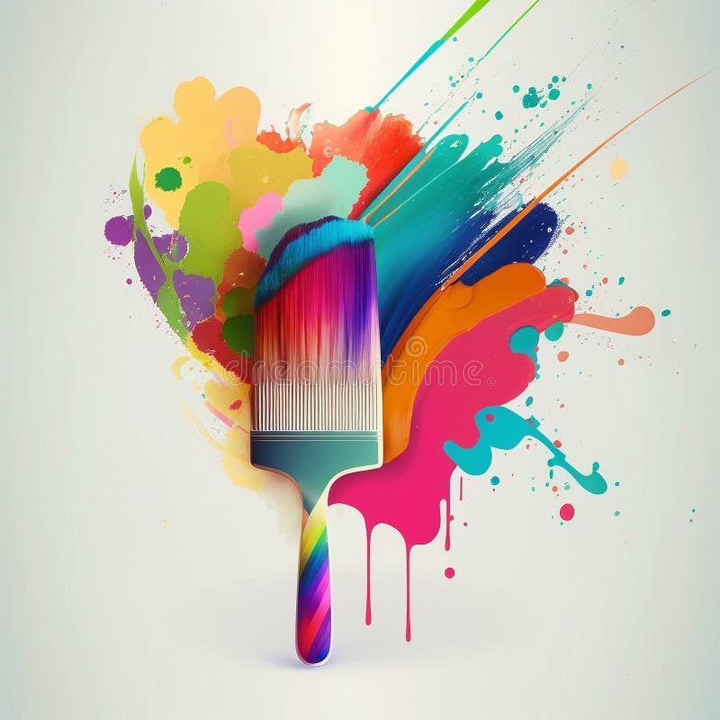 Colorful Brush Image High Quality AI Illustration Stock Illustration - Illustration of card ...