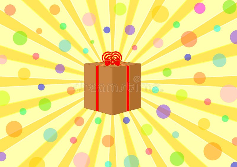 Colorful Bubble Around Gift Box . Stock Illustration - Illustration of ...