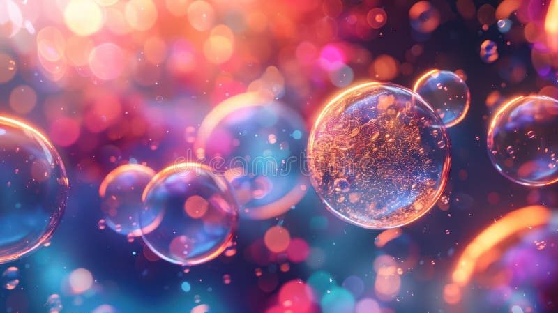 Colorful Bubble Bursting in 3D Animation Loop Stock Illustration ...