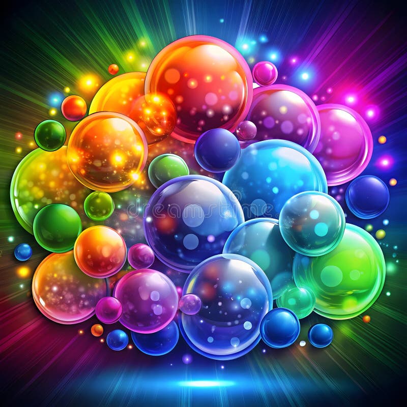 Colorful Bubble Design with an Abstract Cloud Motif Stock Illustration ...