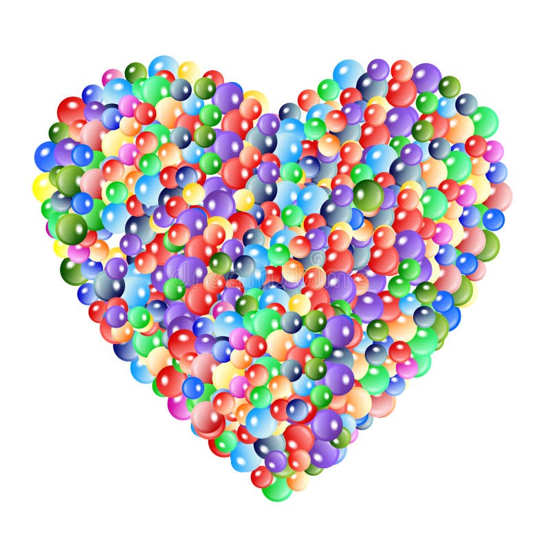 Colorful bubble heart stock illustration. Illustration of colorful ...