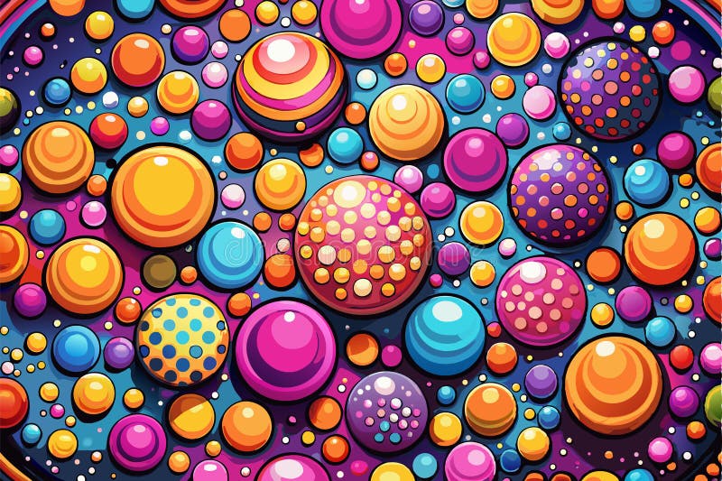 Colorful Bubble Pattern with Vibrant Spheres. Vector Background Stock ...