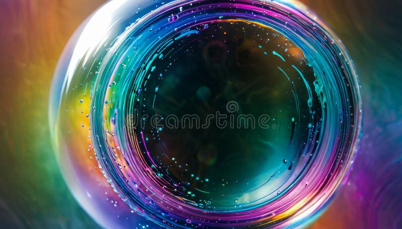 Colorful Bubble with Rainbow Light Reflections Stock Image - Image of ...