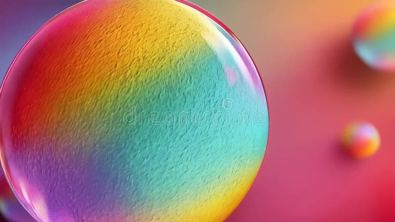 Colorful Bubble with Rainbow Reflection and Texture Stock Footage ...