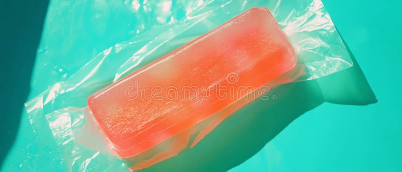 Colorful Bubblegum Stick Wrapped in Shiny Paper Against a Bright ...