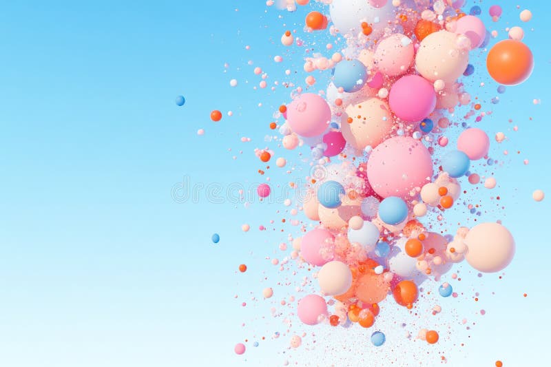 Colorful Bubbles Abstract Animation - 3D Render Looping in Vertical ...