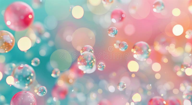 Colorful Bubbles Floating in a Dreamy Background with Soft Lighting ...