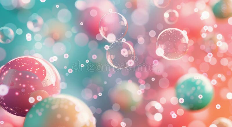 Colorful Bubbles Floating in a Dreamy Background with Soft Lighting ...