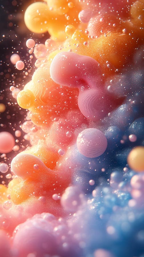 Colorful Bubbles Floating and Mixing in a Stunning Abstract Display ...