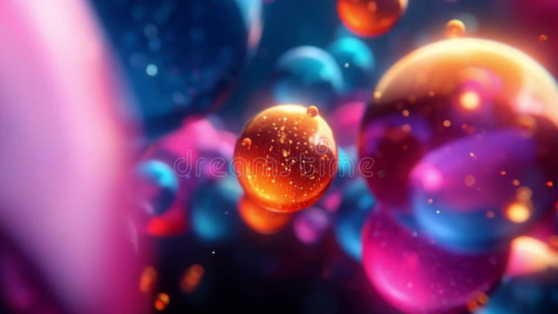 Colorful Bubbles Floating in Space Stock Video - Video of background ...