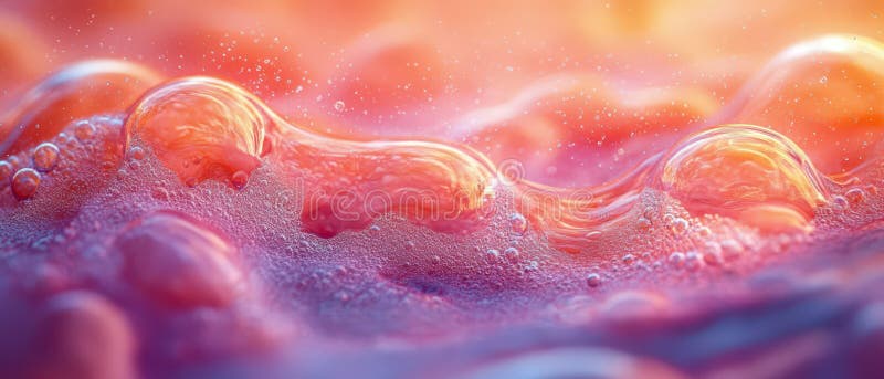 Colorful Bubbles Floating on a Surface at Sunset Stock Illustration ...