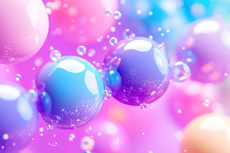Colorful Bubbles Floating on a Vibrant Background with Smaller Bubbles ...