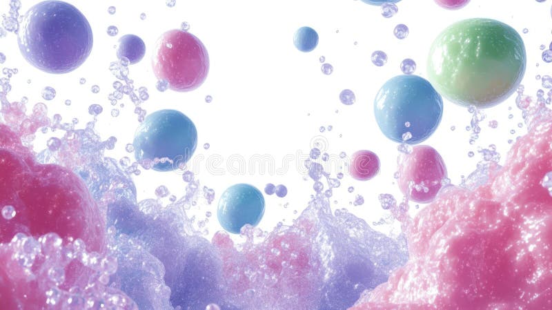 Colorful Bubbles and Foam Create a Whimsical, Vibrant Scene Stock ...
