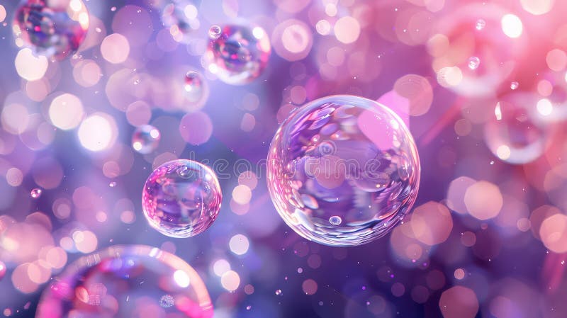Colorful Bubbles with Light Effects on Abstract Backdrop Stock ...
