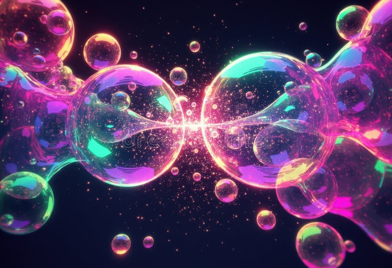 Colorful Bubbles Merging in a Vibrant and Dynamic Display of Light ...